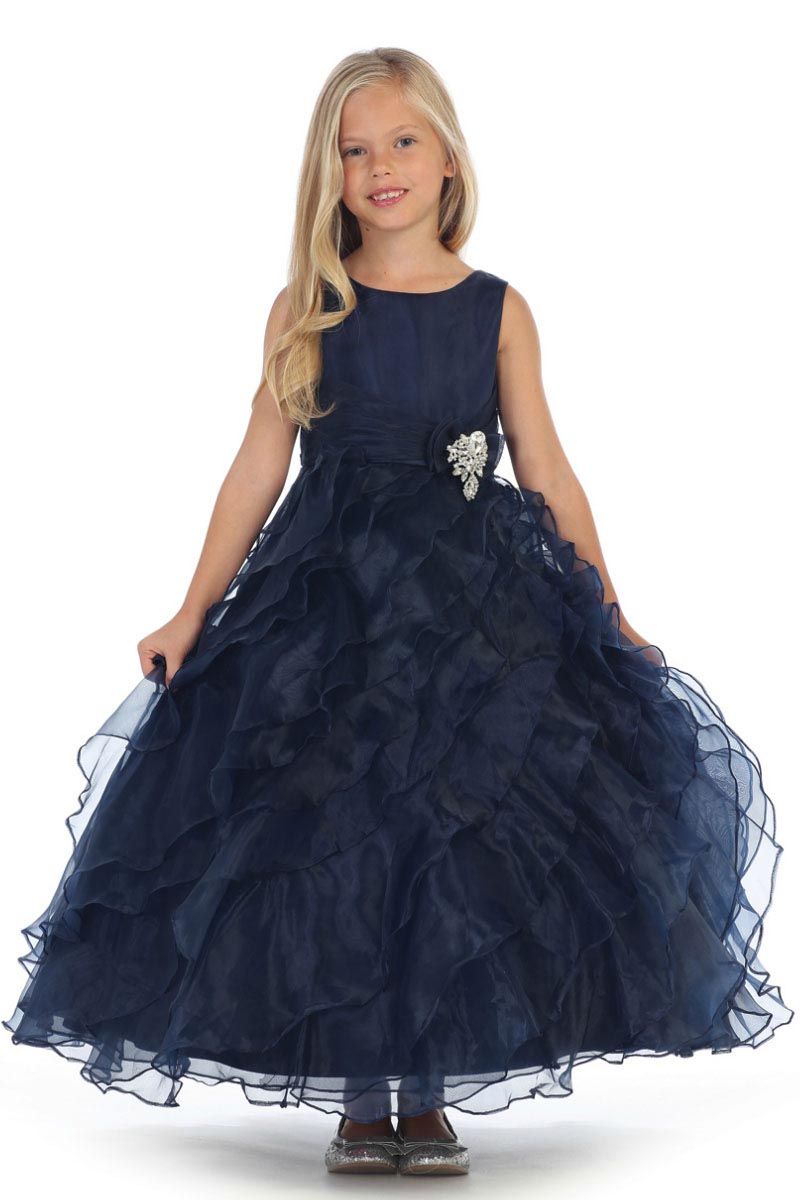 AG_DR5223NV - Girls Dress Style DR5223- Organza Dress with Matching ...