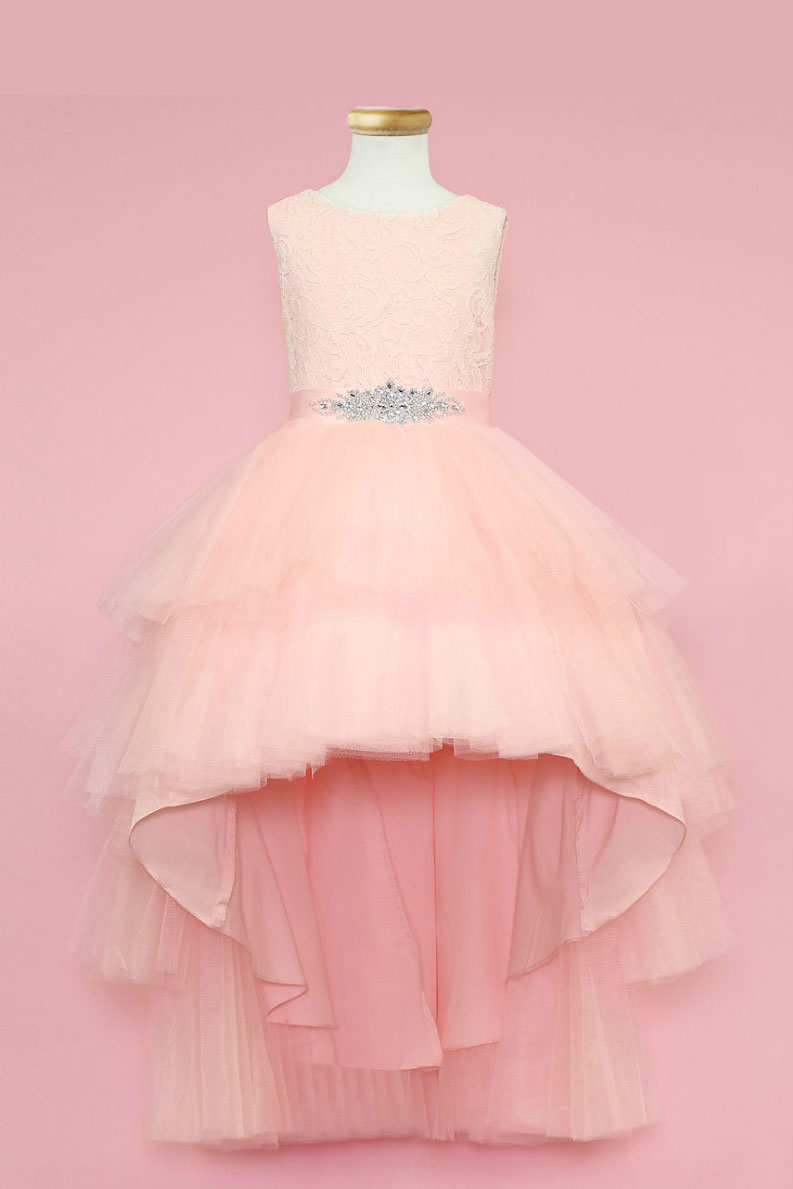 Ca D825bh Blush Lace And Tulle High Low Dress See All Dresses