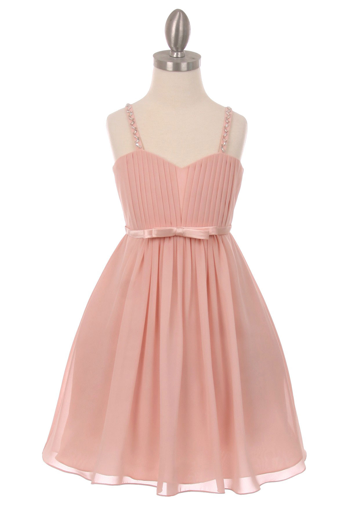 CC_5012BL - Girls Dress Style 5012 - Pleated Chiffon Dress with ...