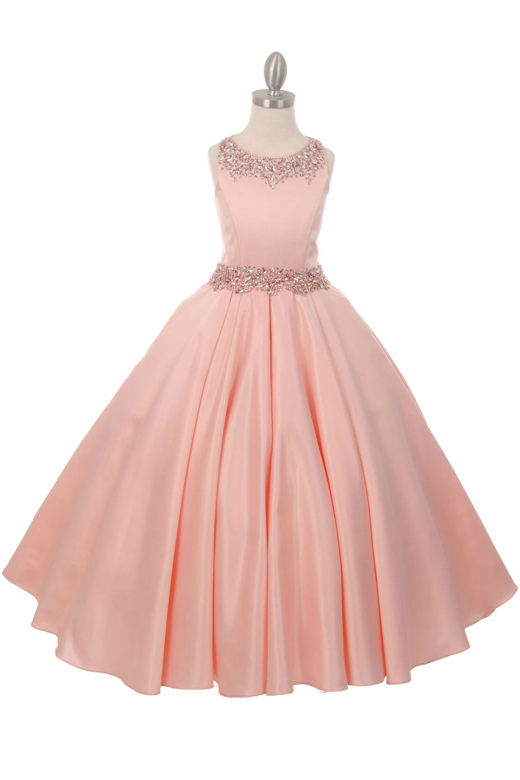CC_5047BL - Girls Dress Style 5047 - Blush Satin and Sequin Ball Gown ...