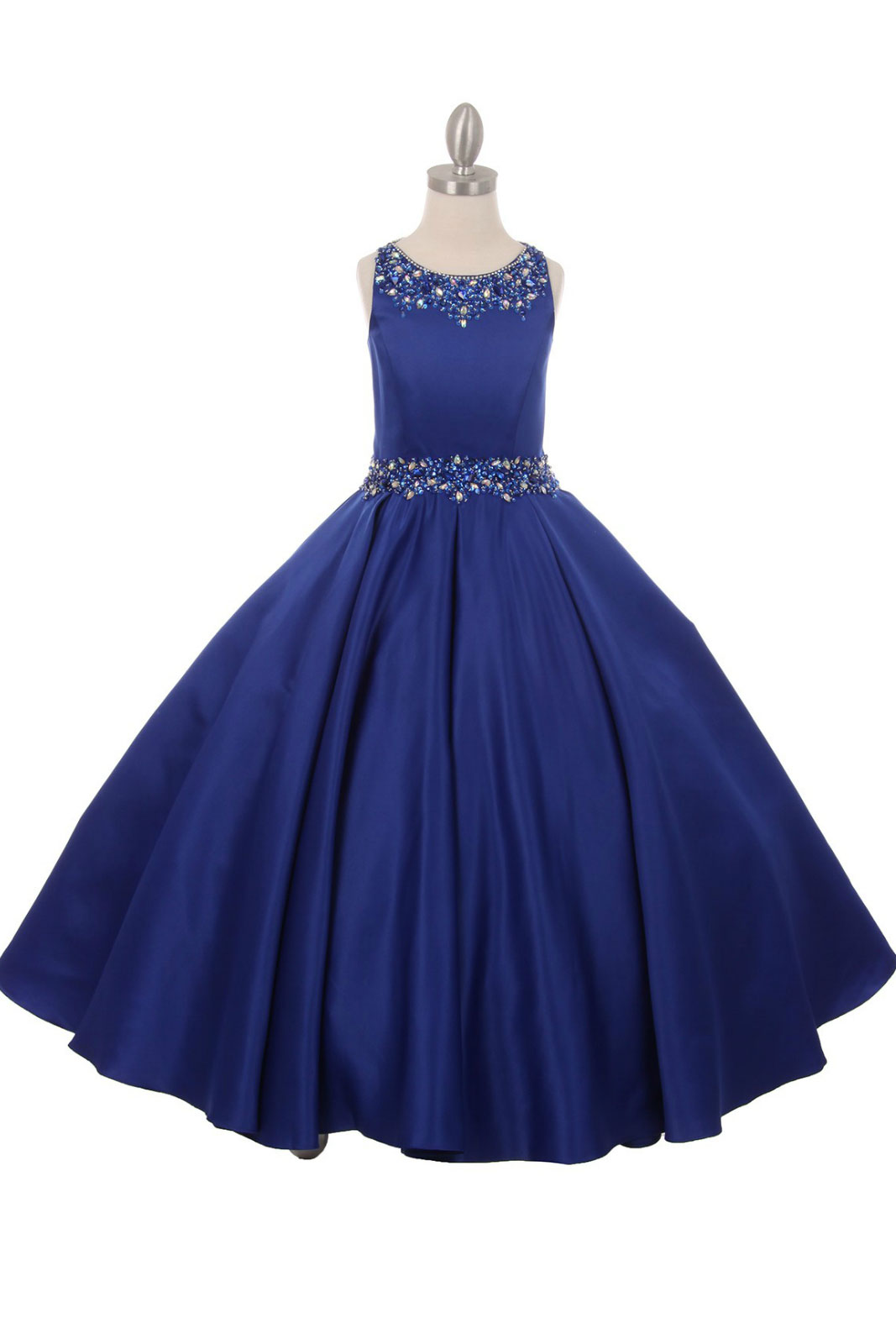 CC_5047RY - Girls Dress Style 5047 - Royal Blue Satin and Sequin Ball ...