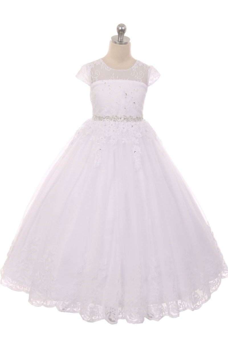 RK_548 - First Holy Communion-Flower Girl Style 548 - WHITE Short ...