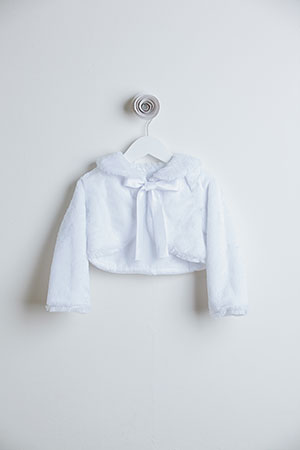 SK_C35W - Girls Jacket Style C35- Ribbon Faux Jacket in White - Sweet ...