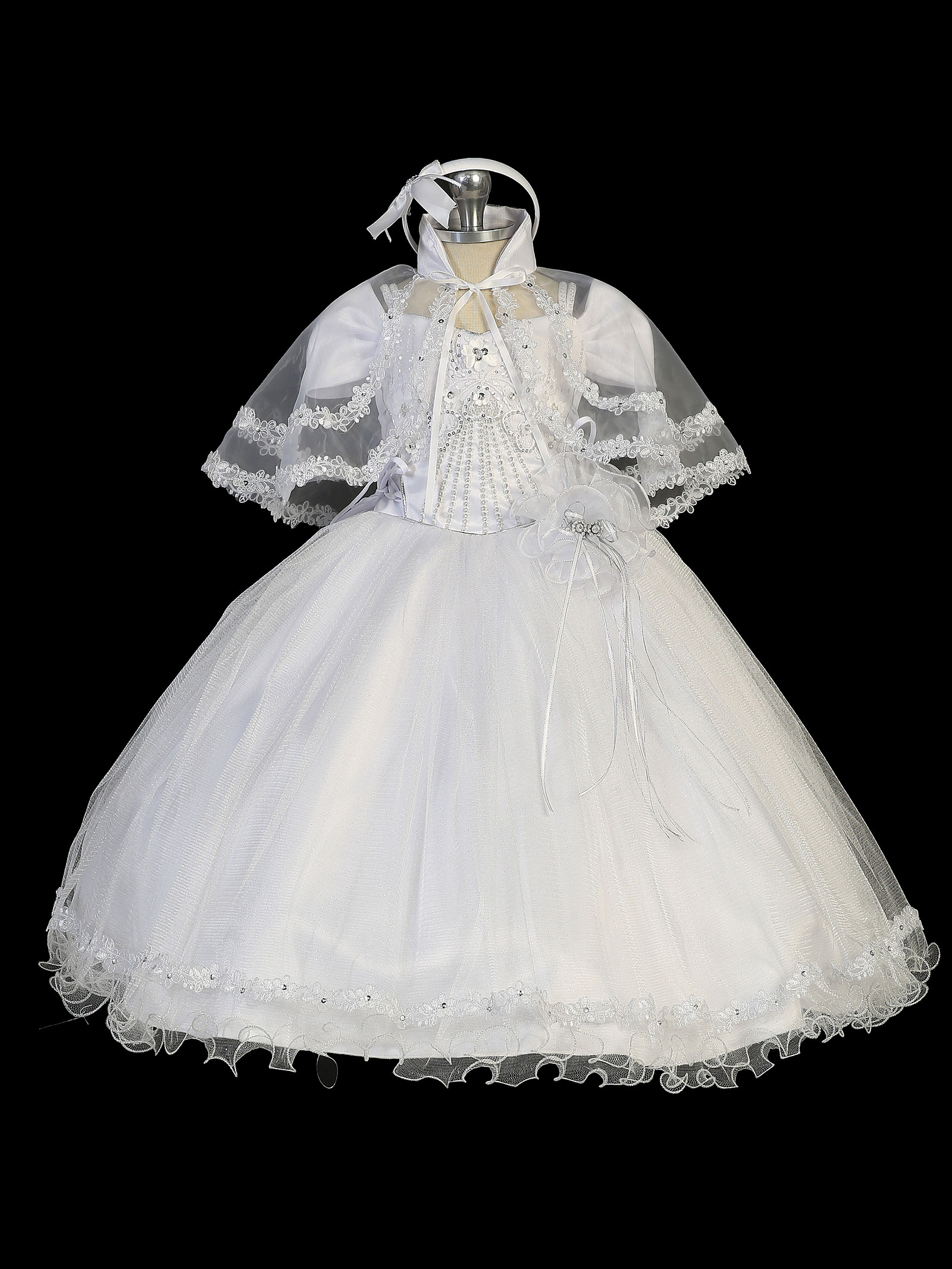 TT_2304 - Girls Baptism and Christening Style 2304 - WHITE Satin and ...