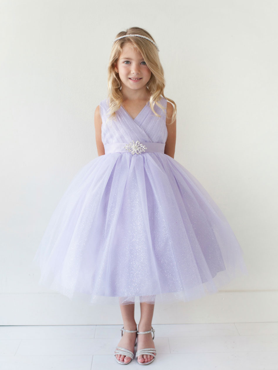 TT_5698L - Girls Dress Style 5698 - LILAC Sparkly Tulle Dress with ...