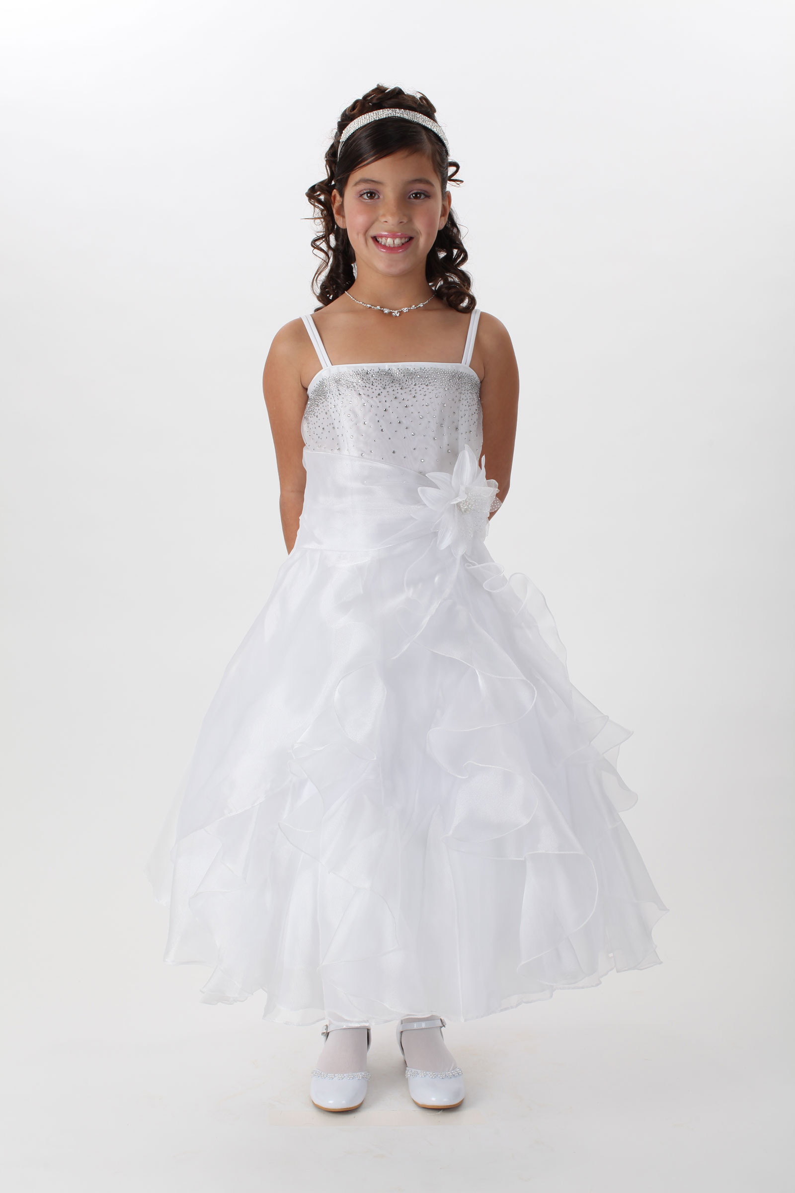 CC_1101 - Girls Dress Style 1101- Organza and Beaded Satin Bodice Dress ...